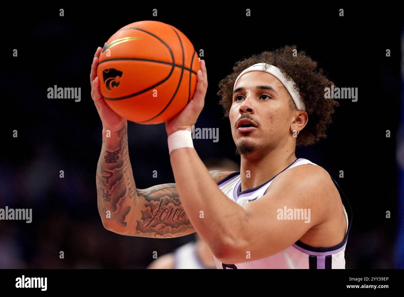 Kansas State guard Max Jones shoots during the first half of an NCAA ...