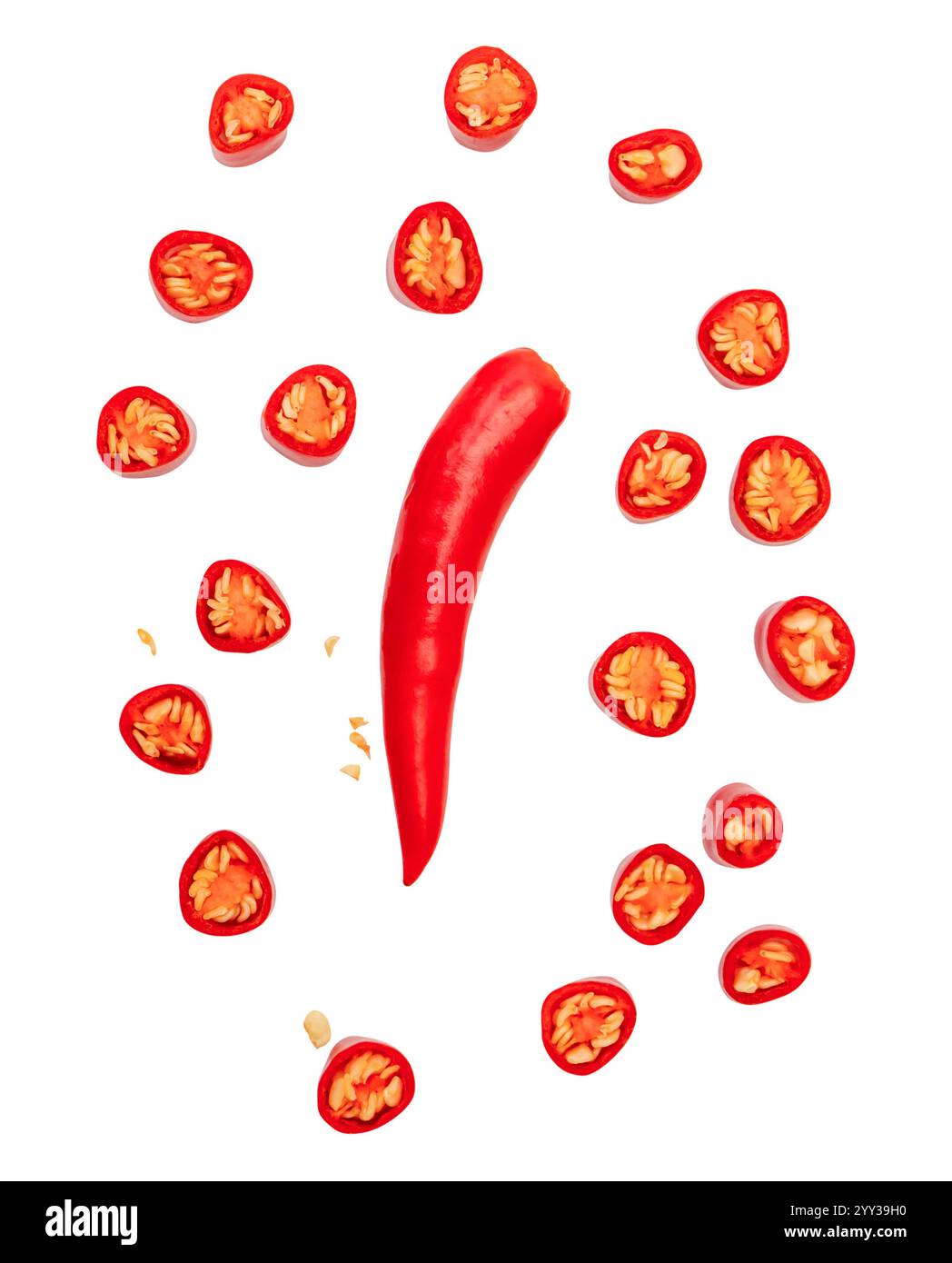Chili close up top view Cut Out Stock Images & Pictures - Alamy