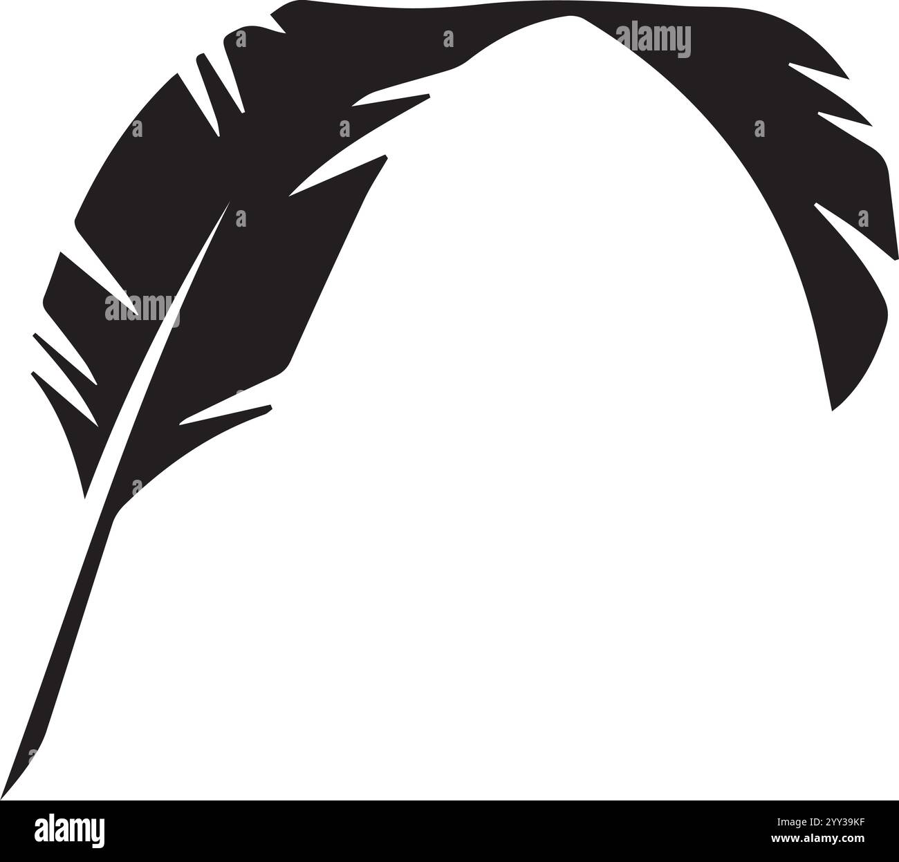 Feather icon Flat vector set outline. Feather silhouette vector set ...