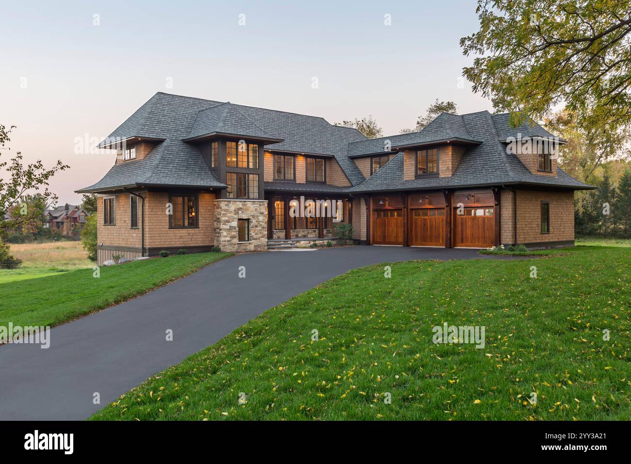 New shingle style house seen from the front Stock Photo - Alamy