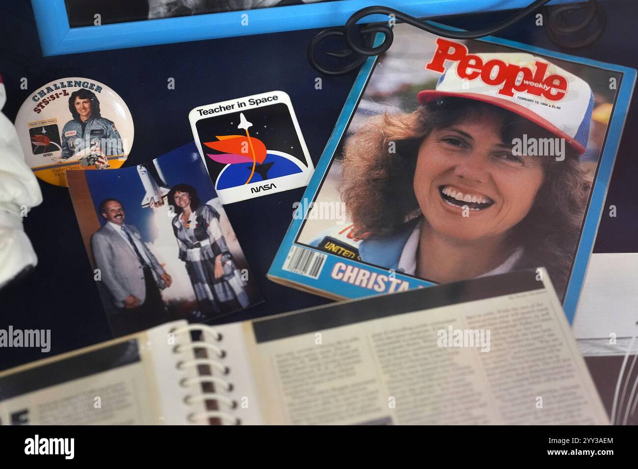 A selection of memorabilia featuring Christa McAuliffe, NASA's first ...