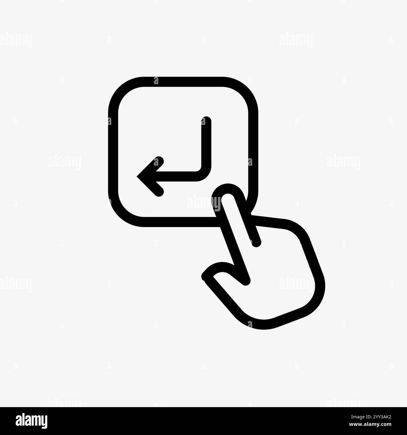 Icon Line Hand click enter button. Technology and system concept ...