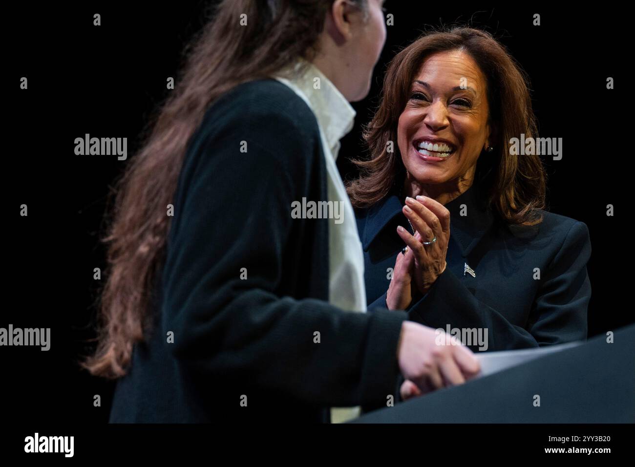 United States Vice President Kamala Harris walks on stage to deliver ...