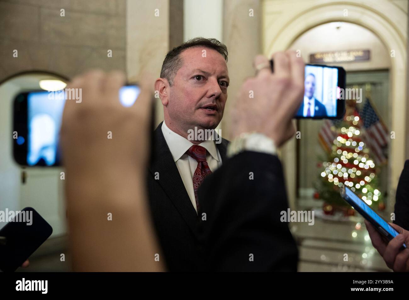 Rep. Eric Burlison (R-Mo.) speaks with reporters at the U.S. Capitol ...
