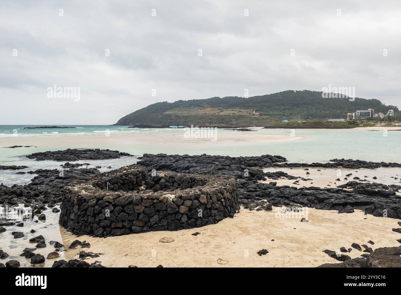 Traditional bathing pool along the Jeju Olle Trail in rural Jeju Island, South Korea Stock Photo ...