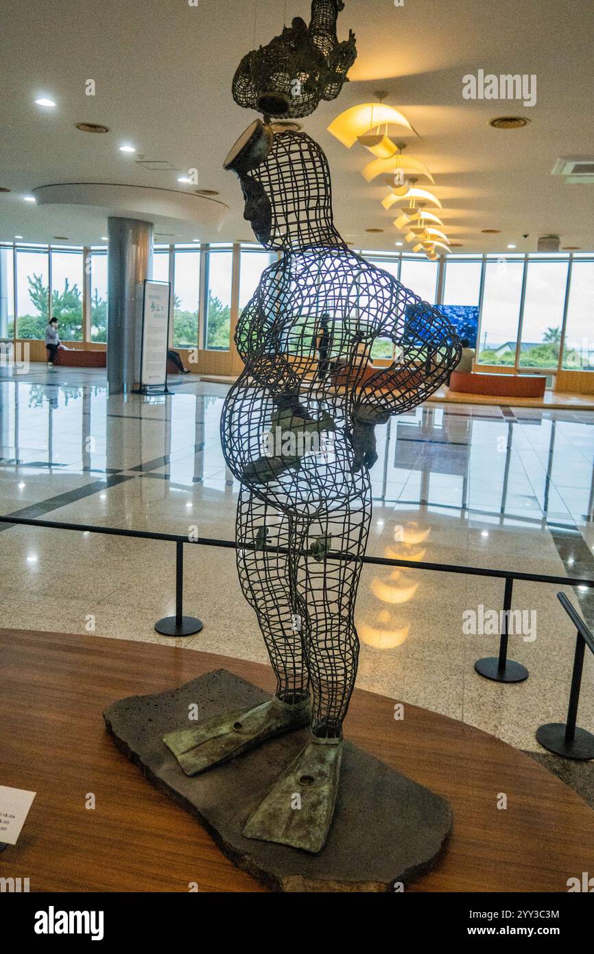 Sculpture of a haenyeo woman diver, Jeju Haenyeo Museum, Sehwa, Jeju ...