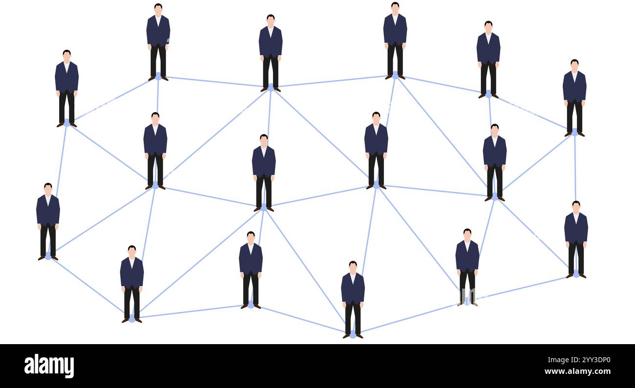 Social network people structure. Flat vector illustration isolated on ...