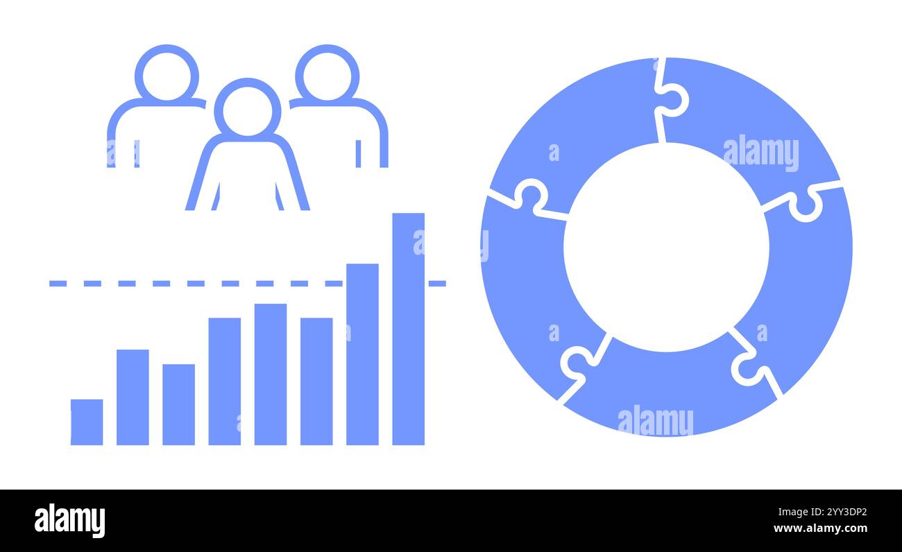 Ratio of men to women, chart graph, puzzle diagram. Flat vector ...