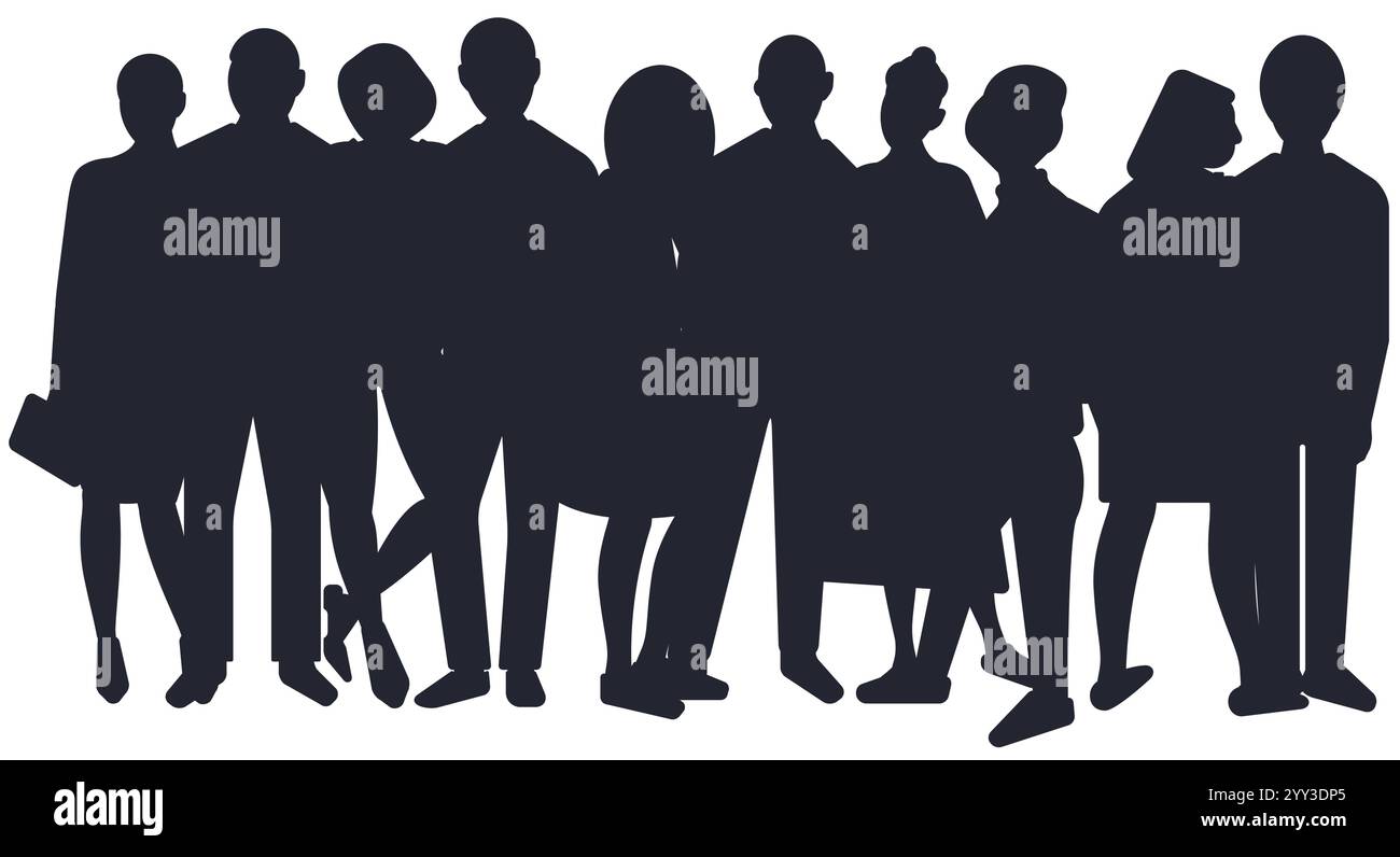Shadow people group dark Stock Vector Images - Alamy