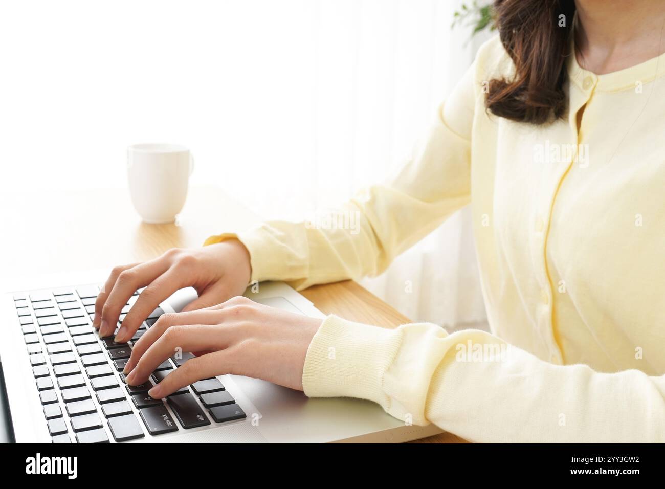 Woman typing on monitor hi-res stock photography and images - Alamy