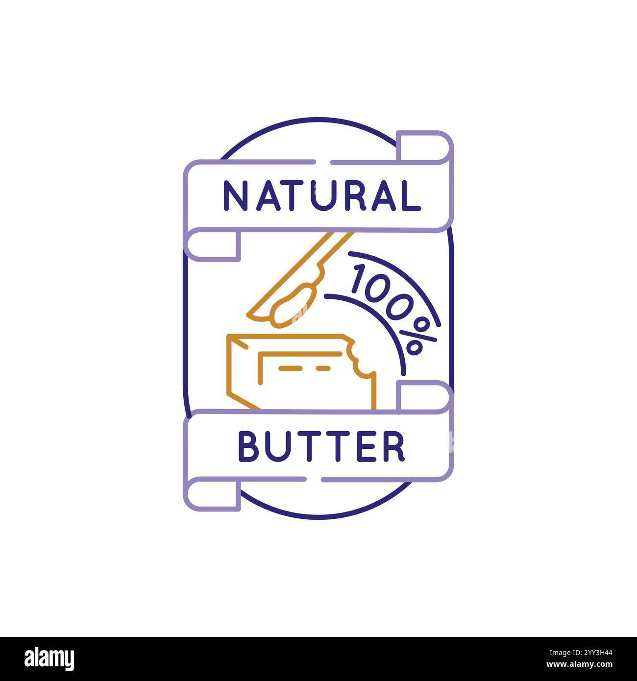 Simple Logo with Natural Butter Icon Stock Vector Image & Art - Alamy