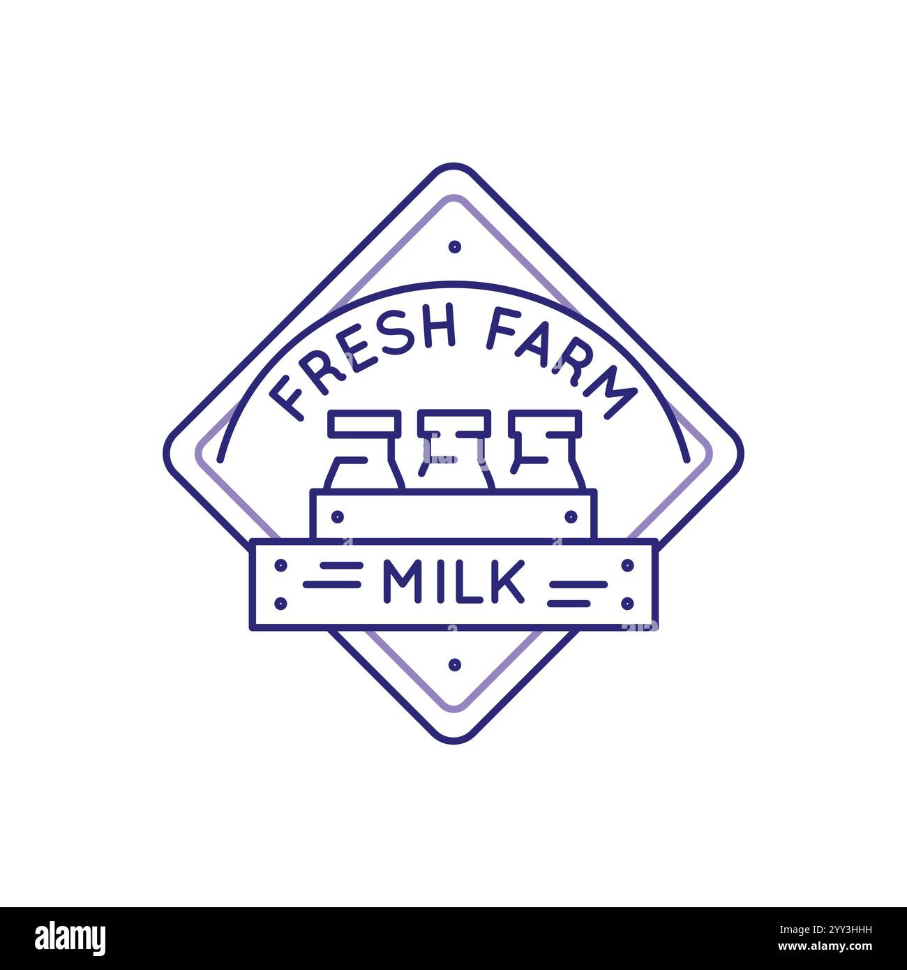 Simple Logo with Fresh Farm Natural Milk Icon Stock Vector Image & Art ...