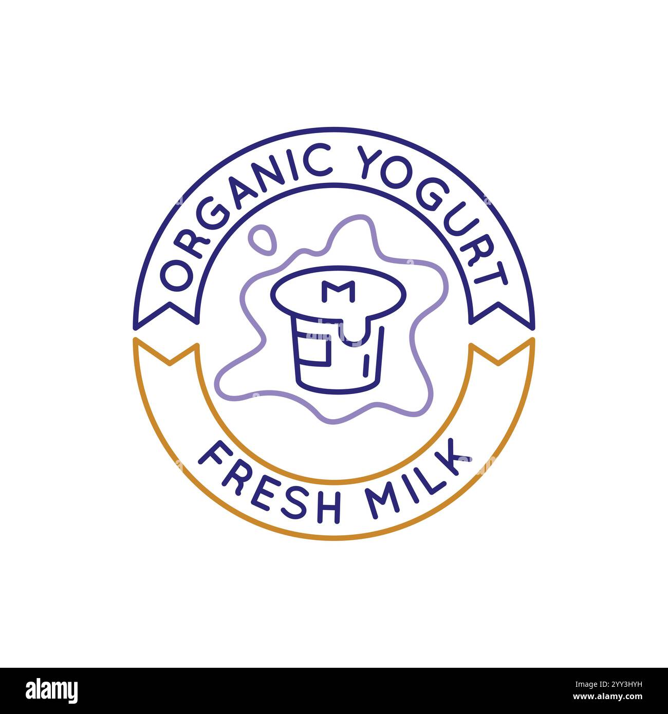 Simple Logo with Organic Yogurt Icon Stock Vector Image & Art - Alamy
