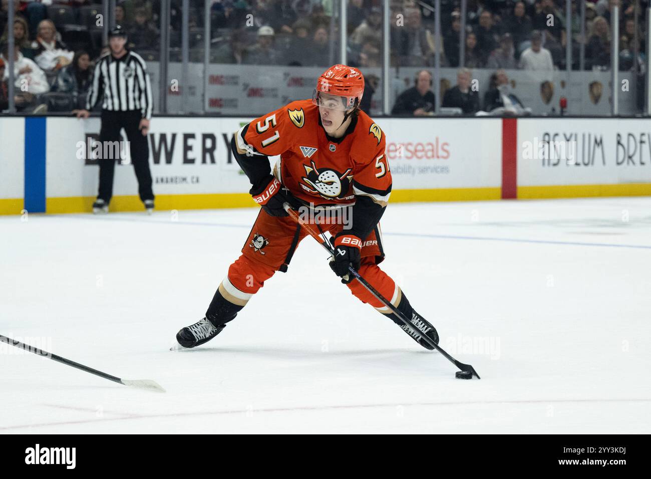Anaheim Ducks defenseman Olen Zellweger (51) shoots during an NHL ...