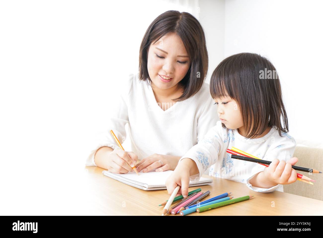 Drawing Parents and children Children Stock Photo - Alamy