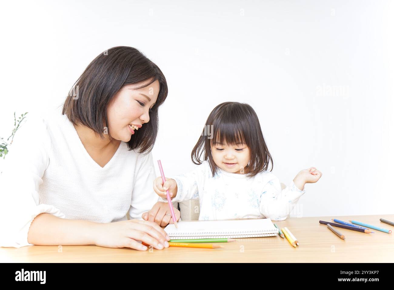 Drawing Parents and children Children Stock Photo - Alamy