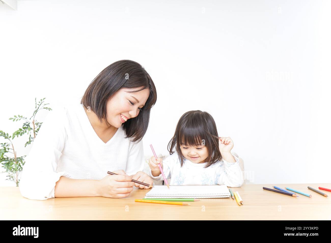 Drawing Parents and children Children Stock Photo - Alamy