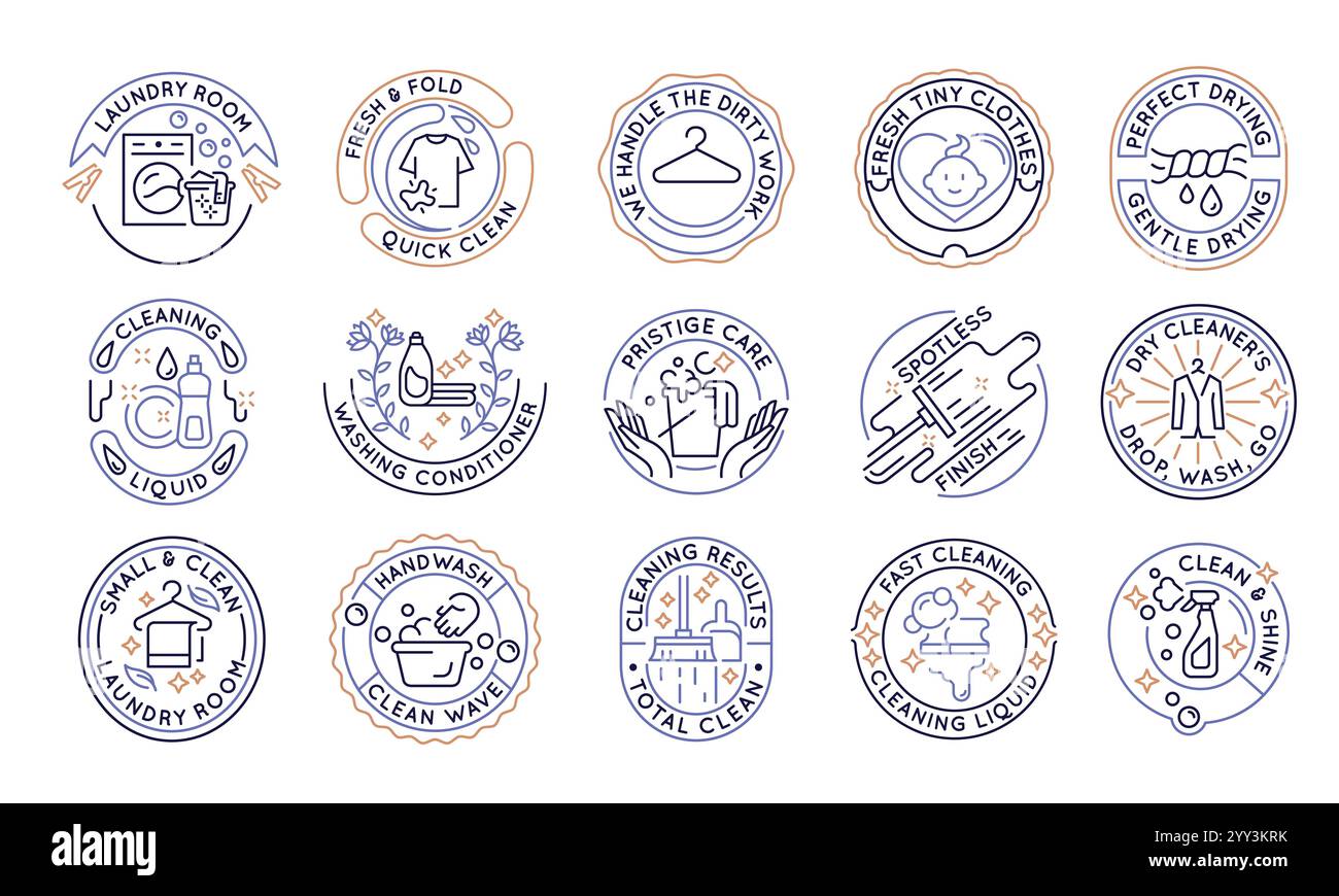 Set of 15 Cleaning and Hygiene Logo Icons Stock Vector Image & Art - Alamy