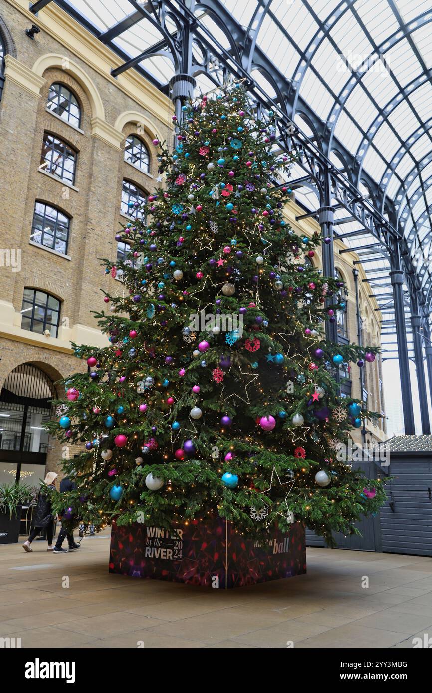 Christmas tree Hay's Galleria London UK December 2024 Stock Photo - Alamy