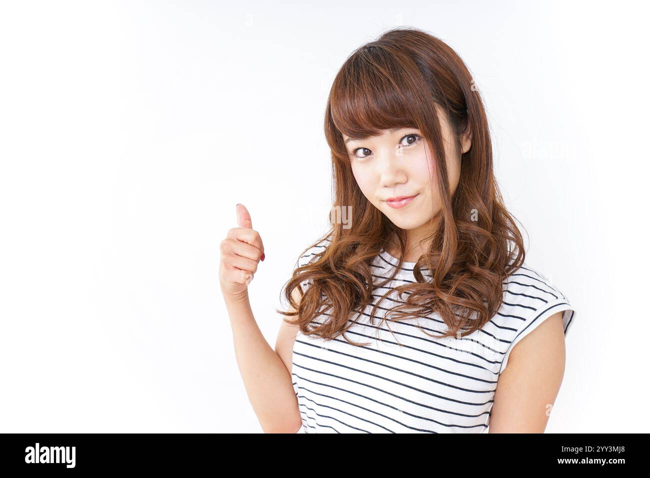 Woman pointing finger Stock Photo - Alamy