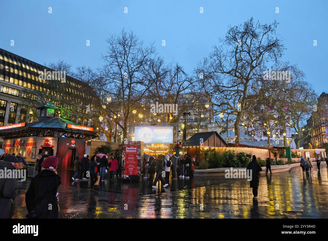 Leicester Square with Christmas market London UK December 2024 Stock ...