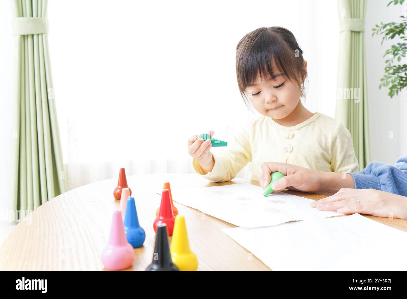 Parent and child drawing Stock Photo - Alamy