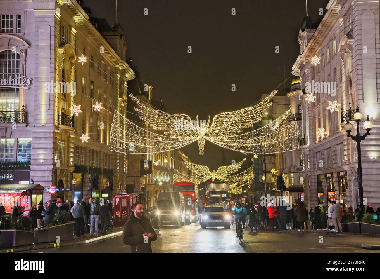 Regent Street Christmas decorations London UK December 2024 Stock Photo ...