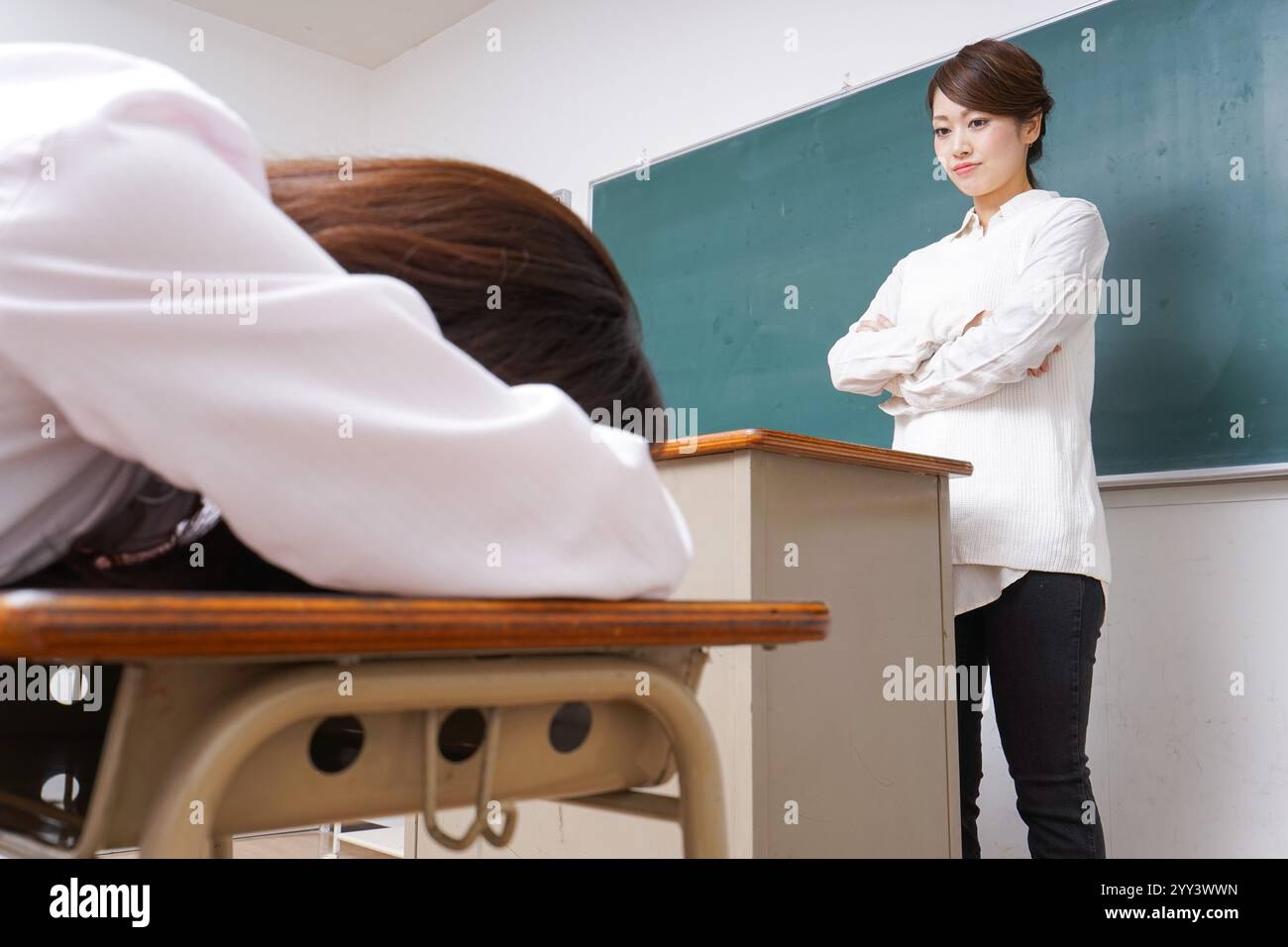 Angry teacher scold girl student hi-res stock photography and images ...