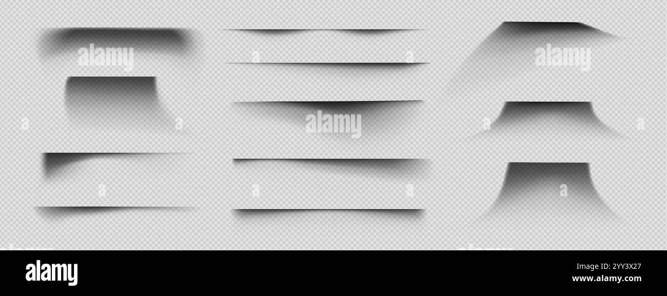 Abstract shadows set isolated on transparent background. Vector ...