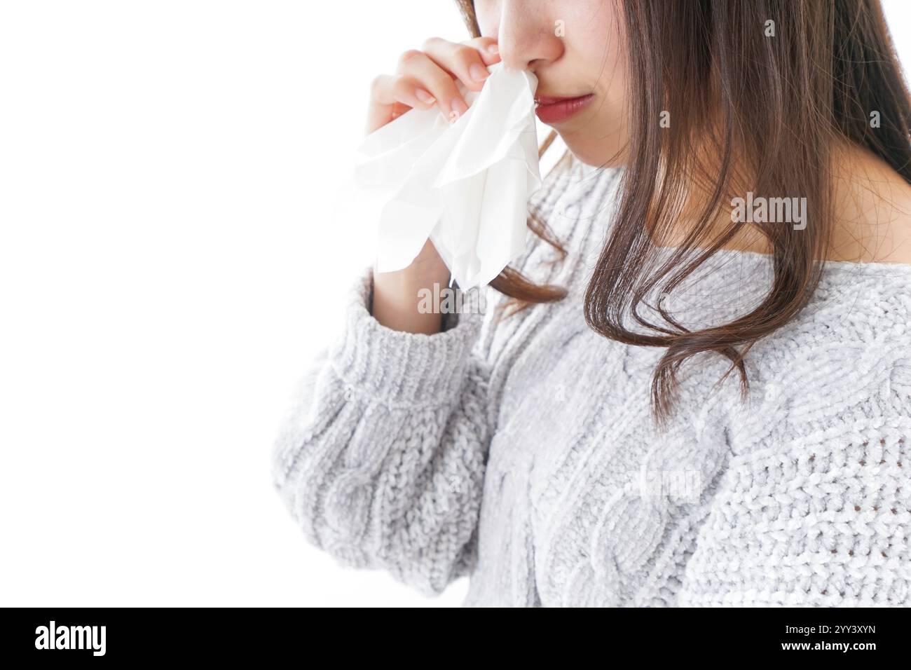 Woman with bloody nose Stock Photo - Alamy