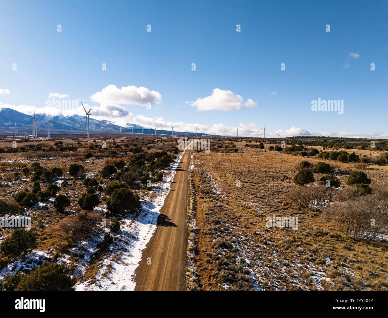 Panorama mountains in snow turbine wind energy electricity hi-res stock ...