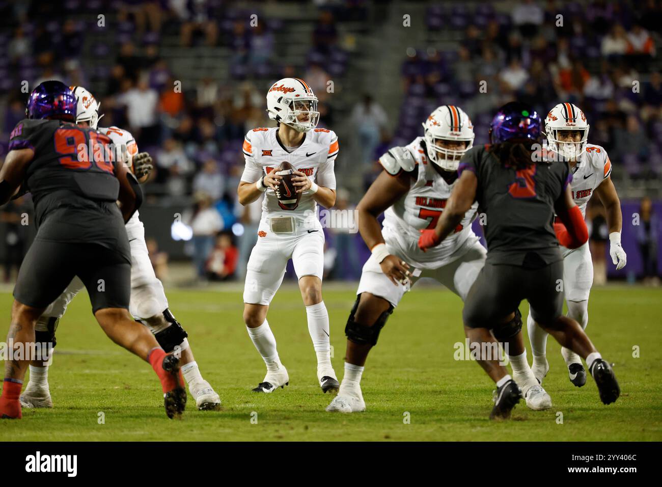 Oklahoma State quarterback Maealiuaki Smith (8) looks to pass during an ...