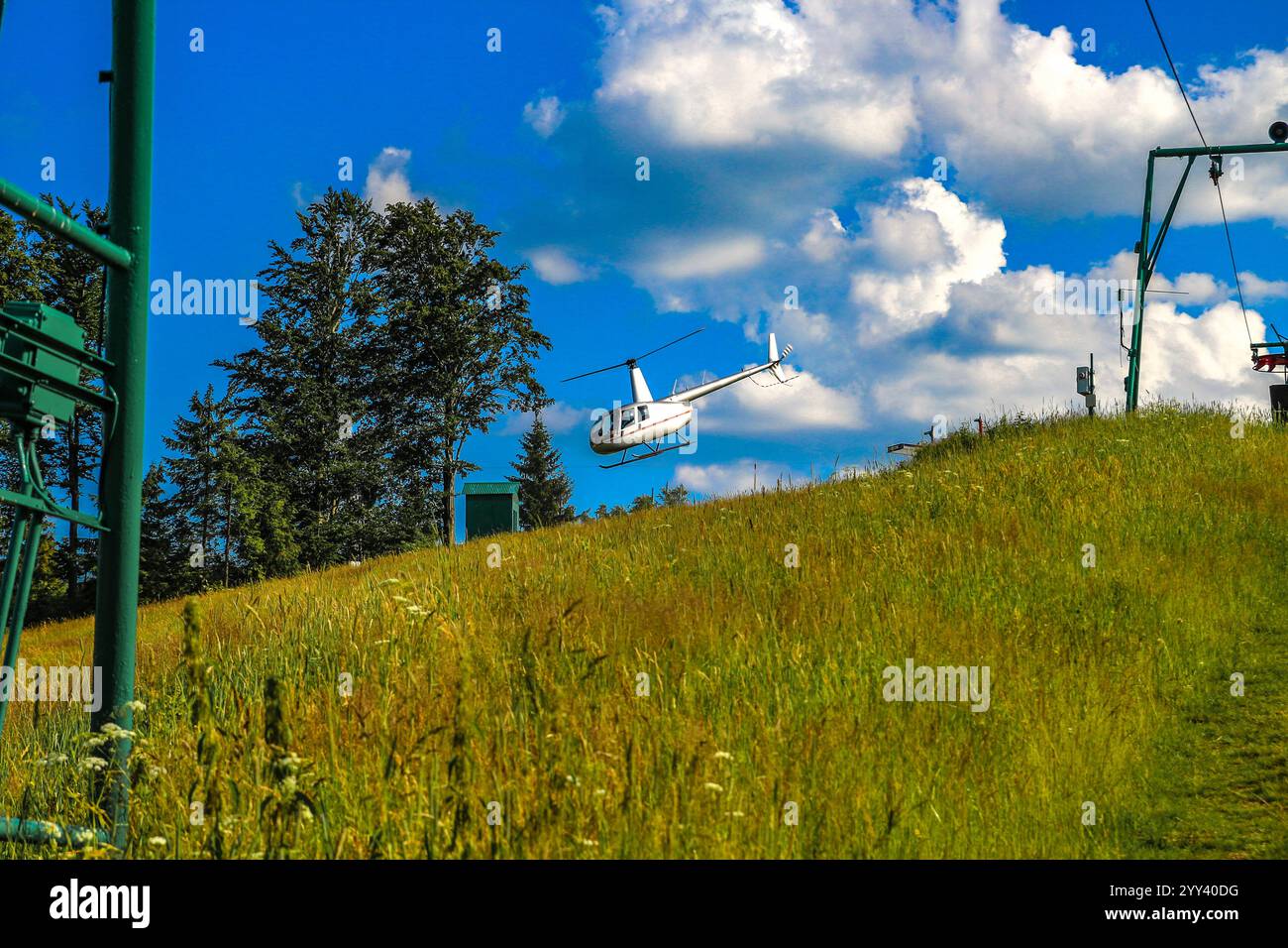 Rescue operation conducted by the mountain rescue service high in the ...
