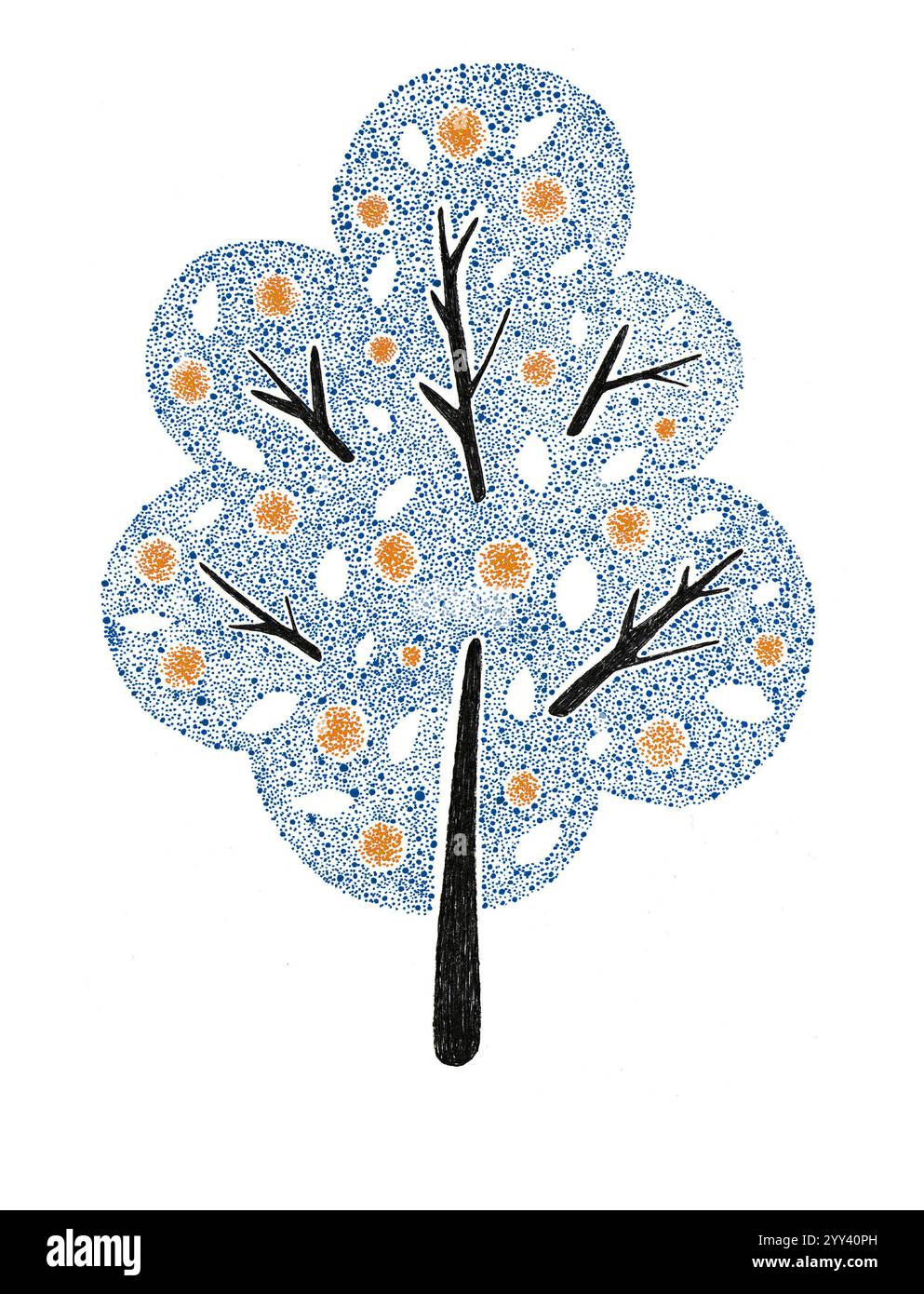 Illustration of tree isolated on white background. Simple drawing ...