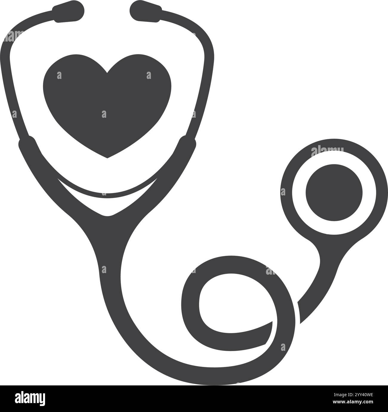 Medical stethoscope icon in flat style. Doctor instrument vector ...