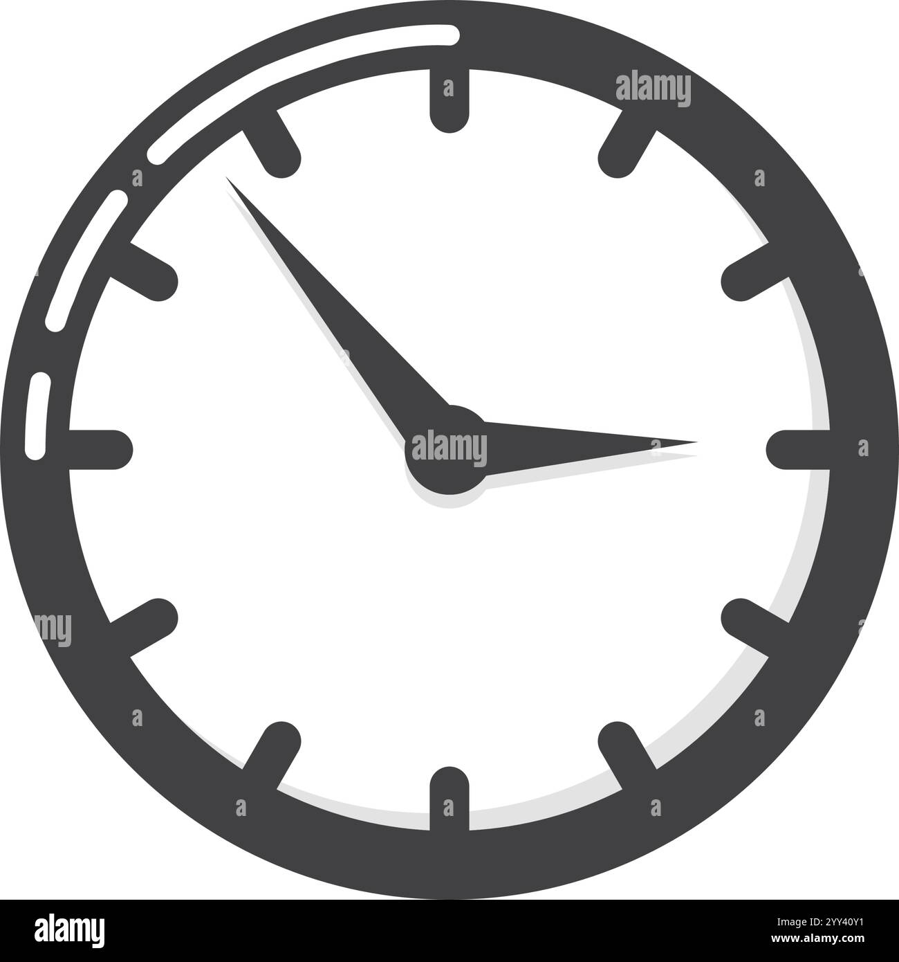 Clock icon in flat style. Round watch vector illustration on isolated ...
