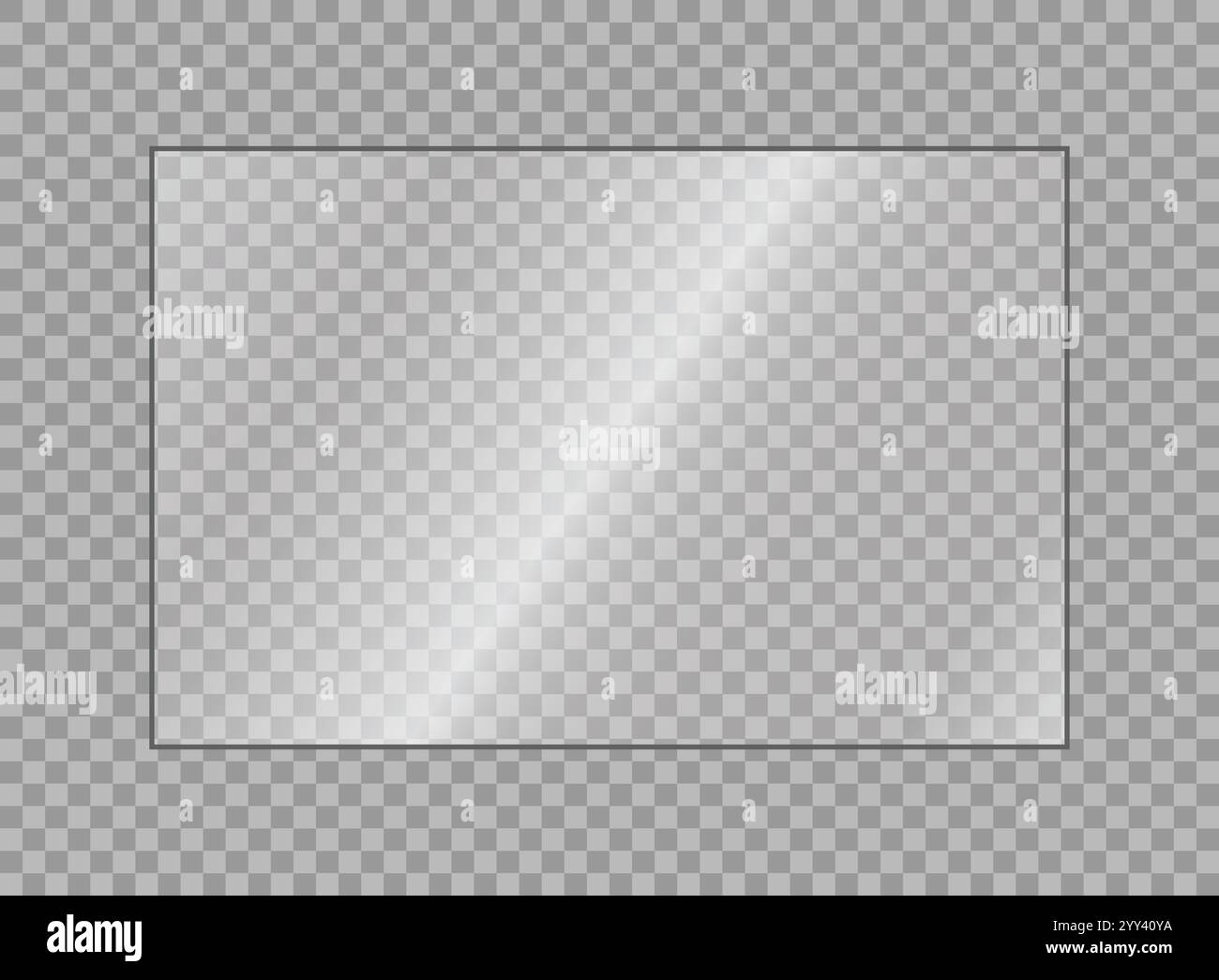 Glass plate icon in flat style. Realistic window vector illustration on ...