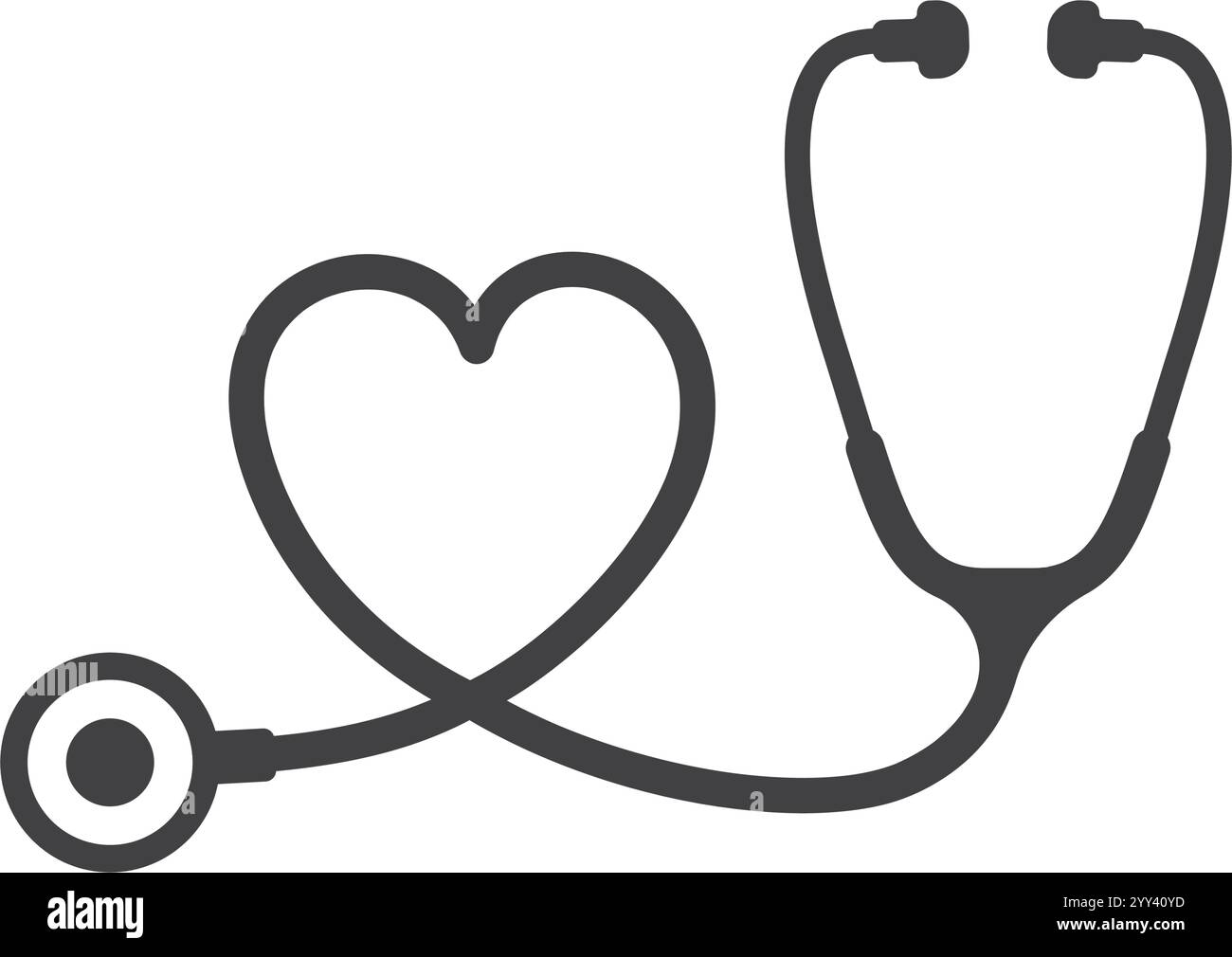 Medical stethoscope icon in flat style. Doctor instrument vector ...