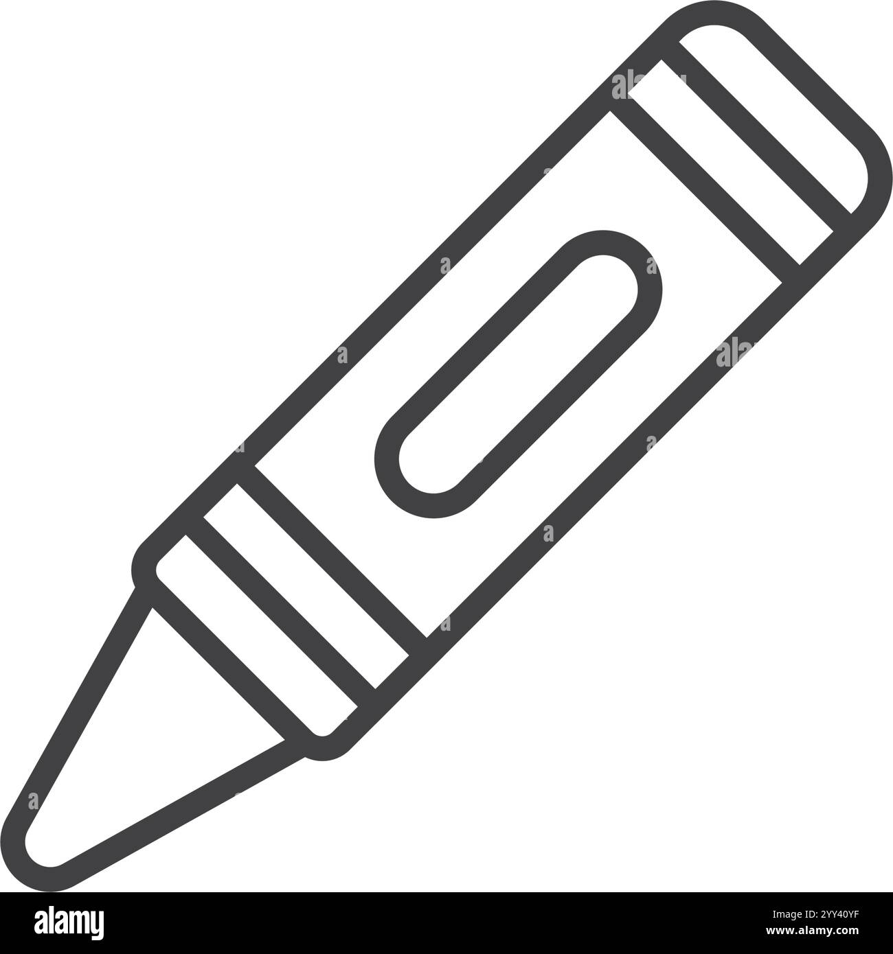 Office stationery crayon icon in flat style. Pencil vector illustration ...