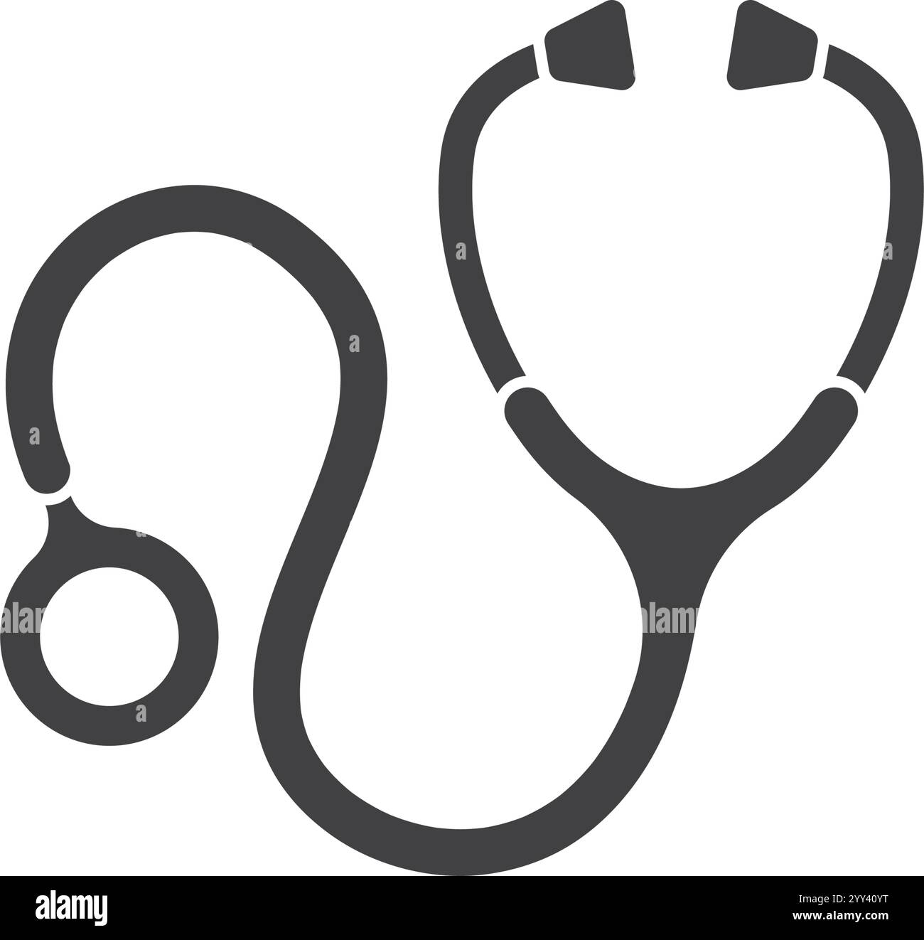 Medical stethoscope icon in flat style. Doctor instrument vector ...
