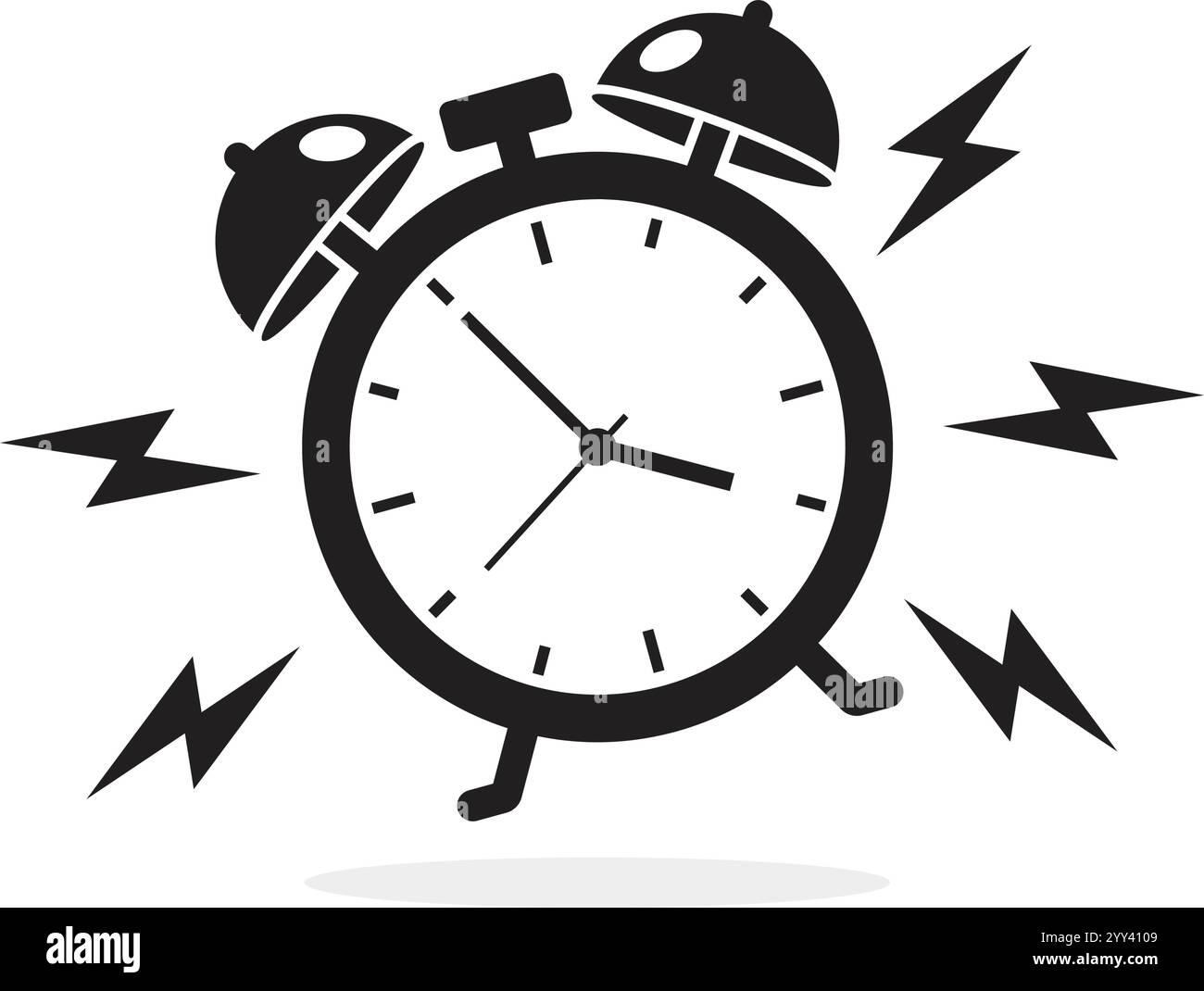 Clock icon in flat style. Round watch vector illustration on isolated ...