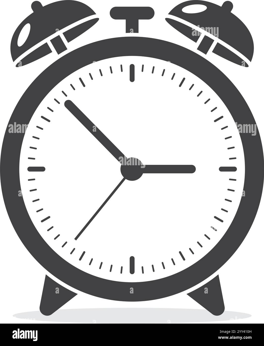 Clock icon in flat style. Round watch vector illustration on isolated ...