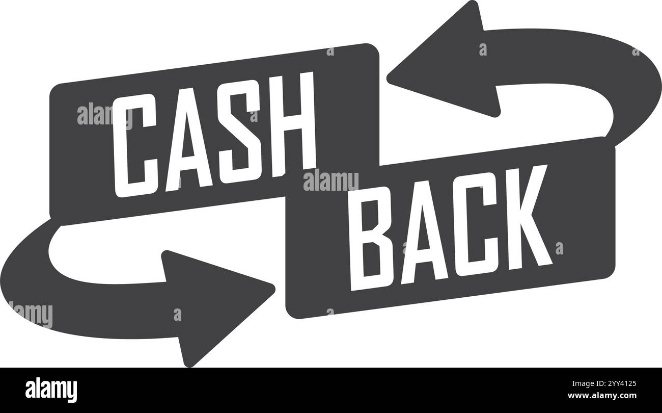 Cashback icon in flat style. Money back label vector illustration on ...