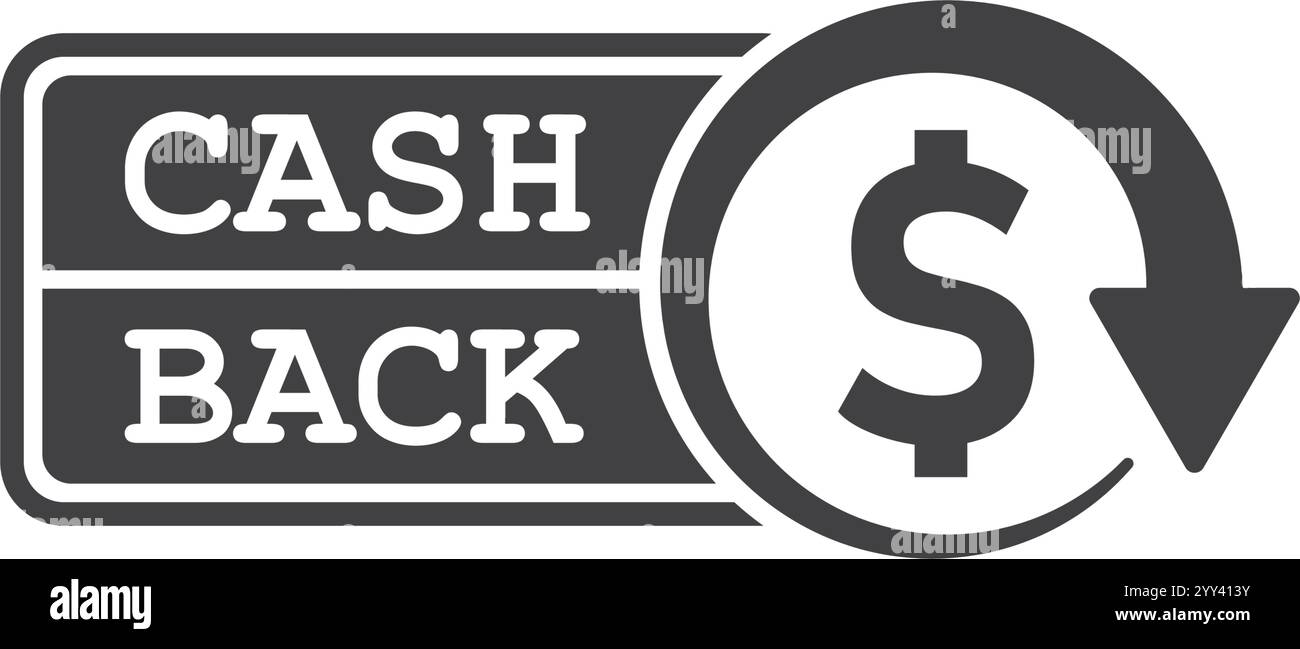 Cashback icon in flat style. Money back label vector illustration on ...