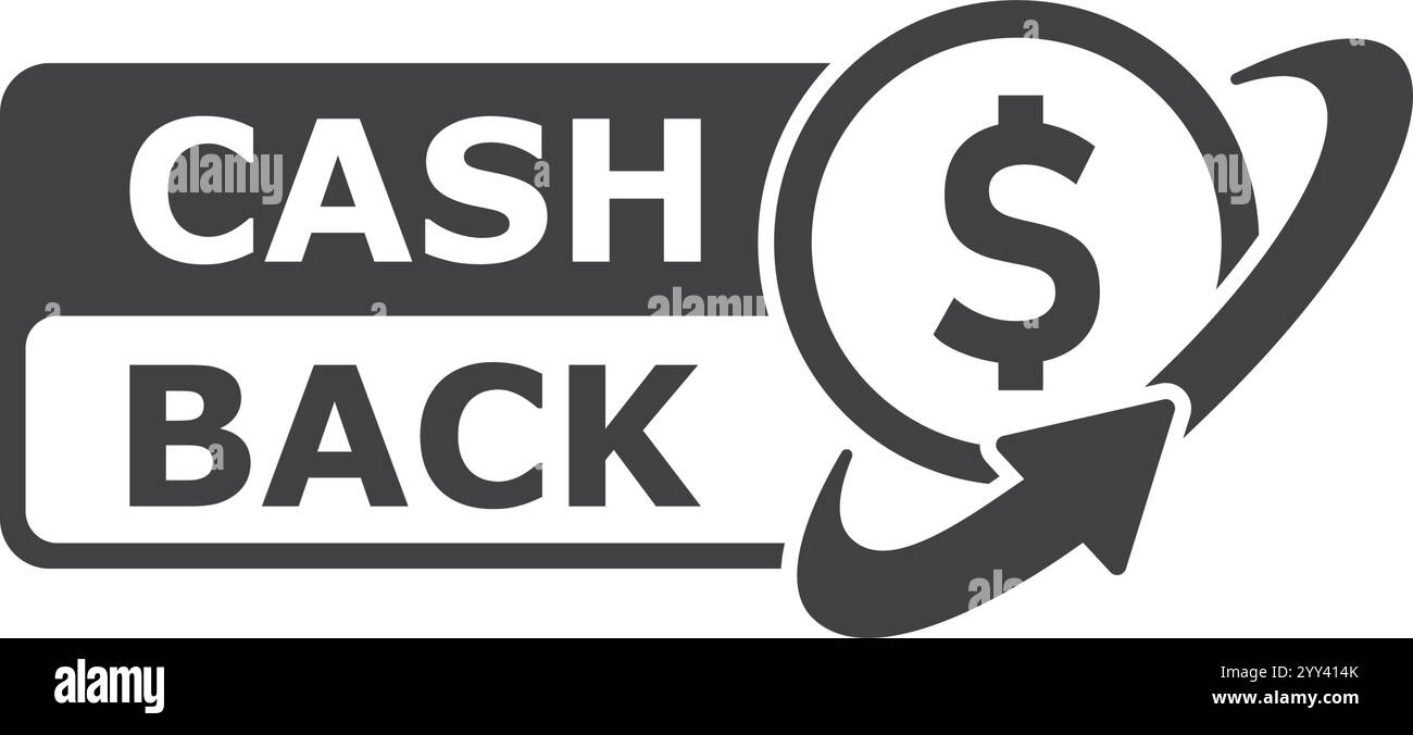Cashback icon in flat style. Money back label vector illustration on ...