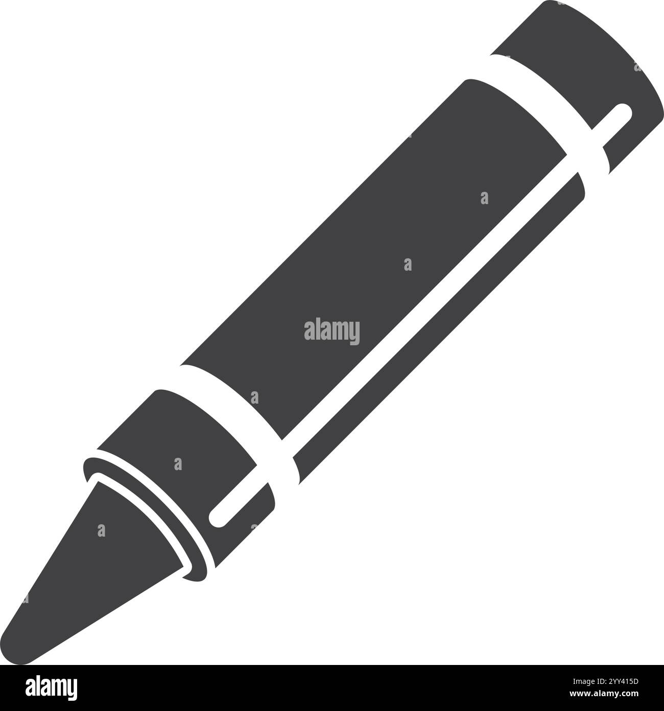 Office stationery crayon icon in flat style. Pencil vector illustration ...