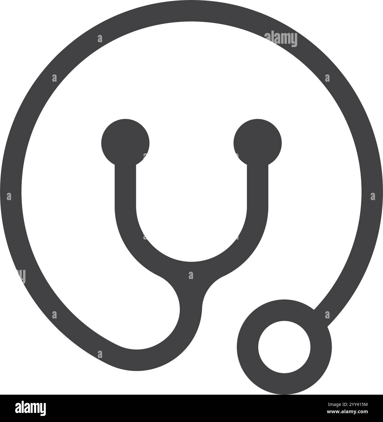Medical stethoscope icon in flat style. Doctor instrument vector ...
