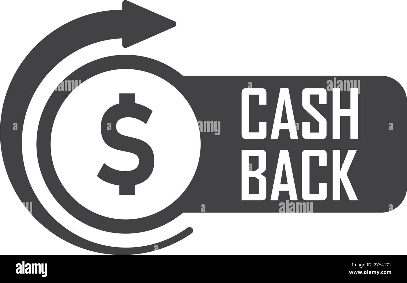 Cashback icon in flat style. Money back label vector illustration on ...