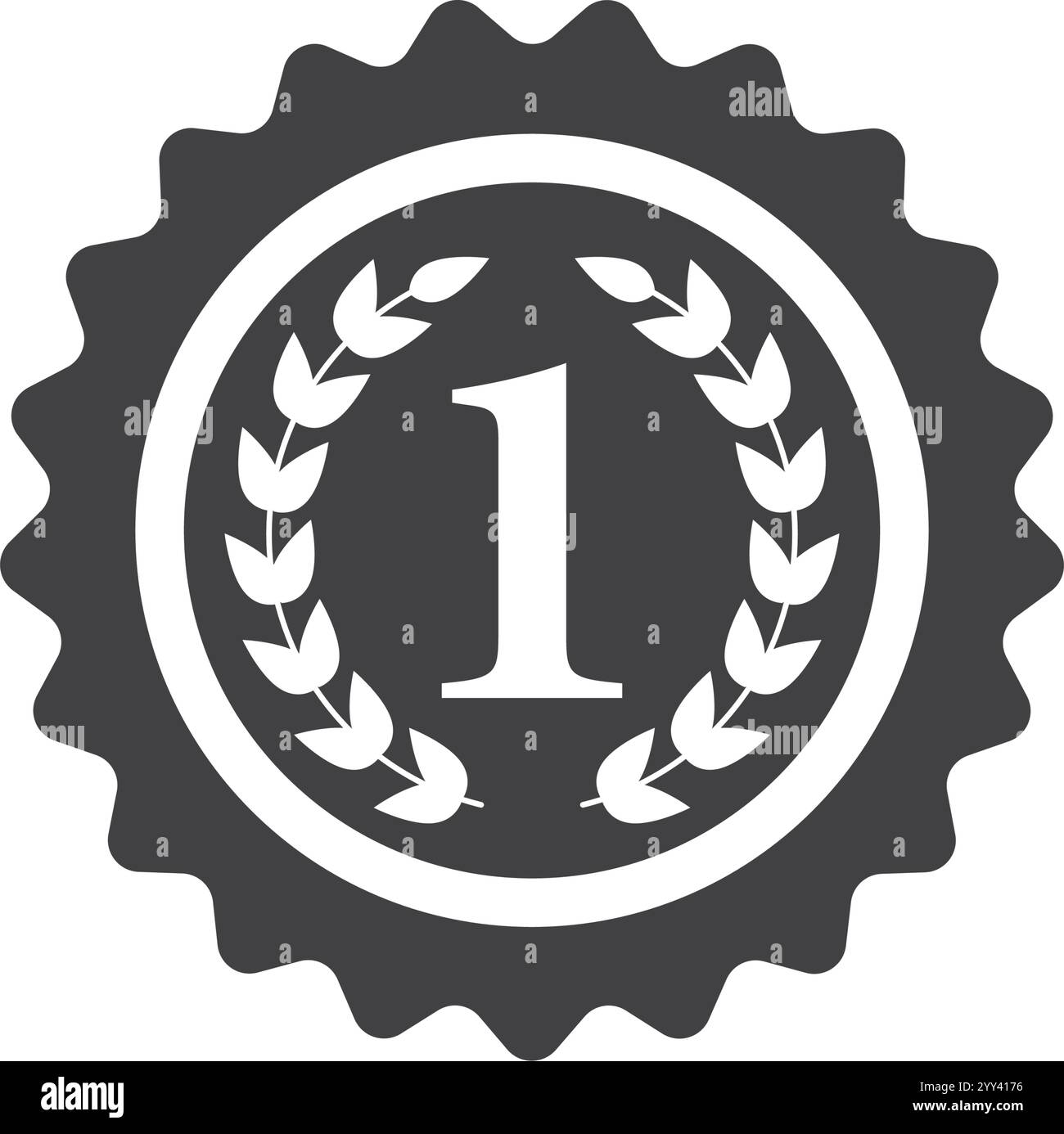 Gold medal 1st place icon in flat style. Trophy award vector ... Gold medal 1st place icon in flat style. Trophy award vector ...