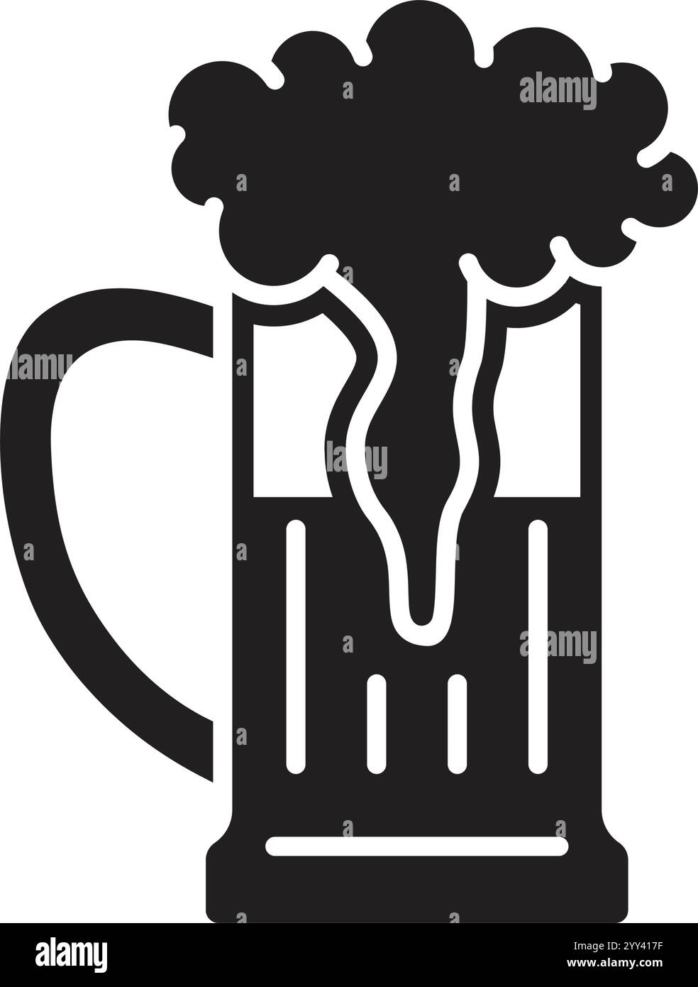 Cold beer icon in flat style. Alcohol drink vector illustration on ...